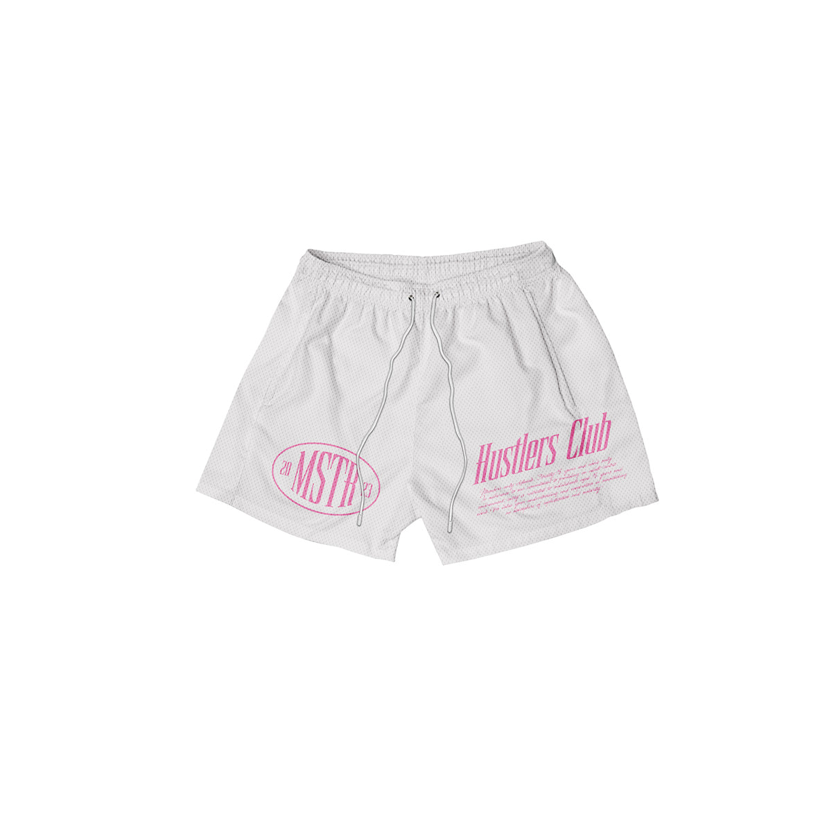 MSTR - HUSTLER COLLECTION MESH SHORT (WHITE-PINK) – MSTRShop